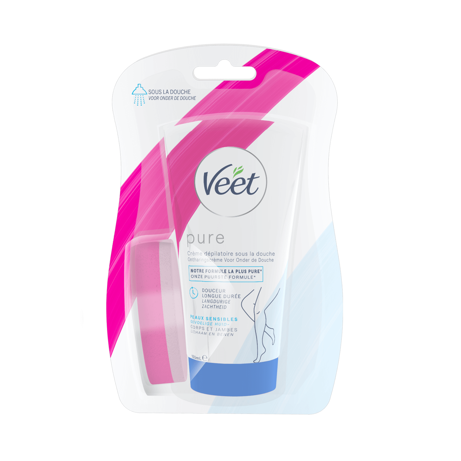 Veet Pure Crème dépilatoire sous la douche pour peaux sensibles ...